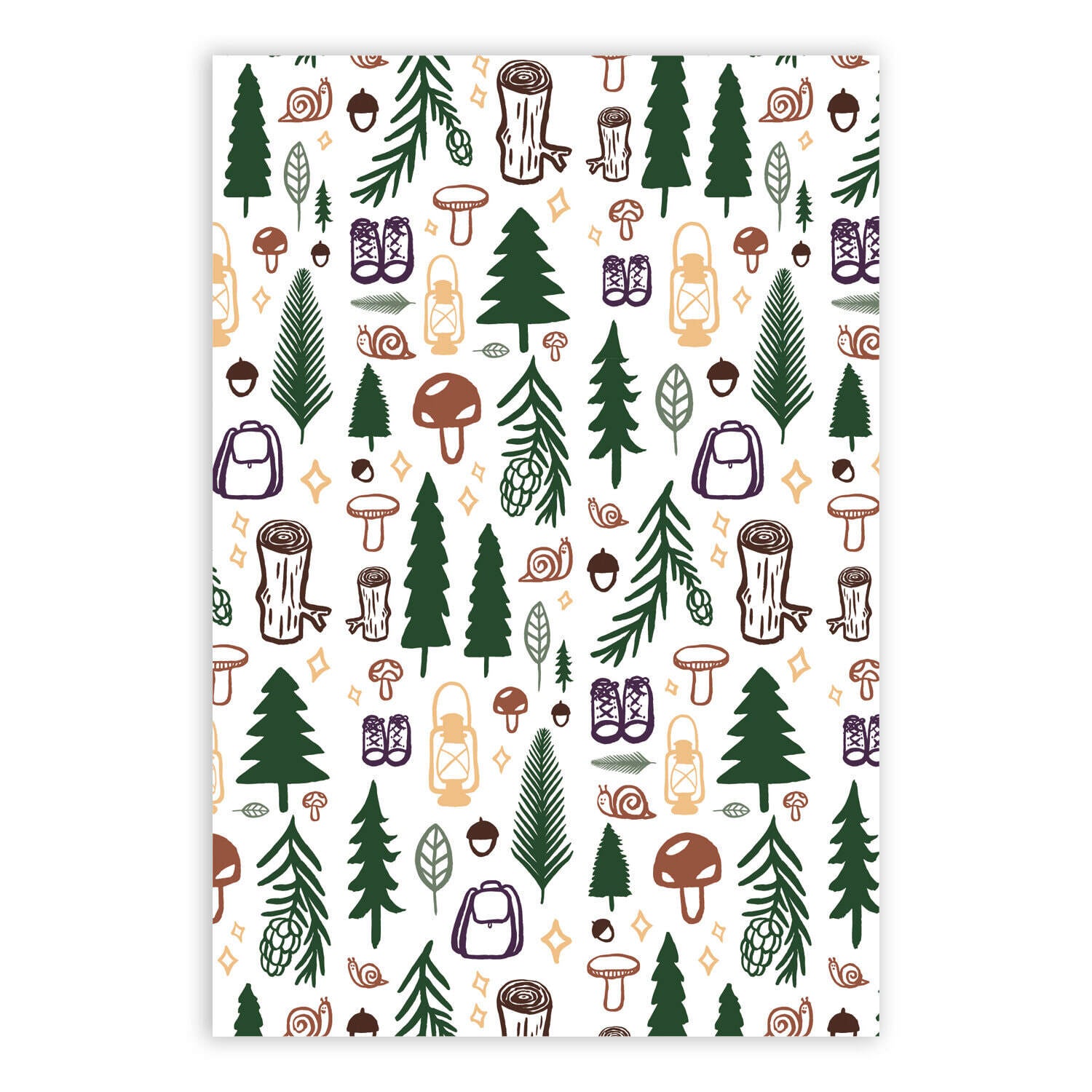 Forest Adventure Pattern Postcard | Tiny Turns Paperie